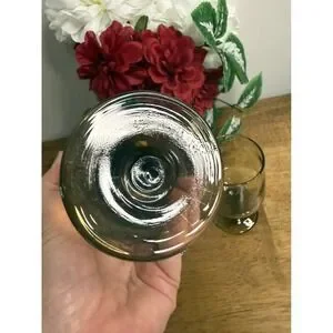 Libbey | Dining | Vintage Amber Pedestal Wine Glasses Libbey Style Mcm ...